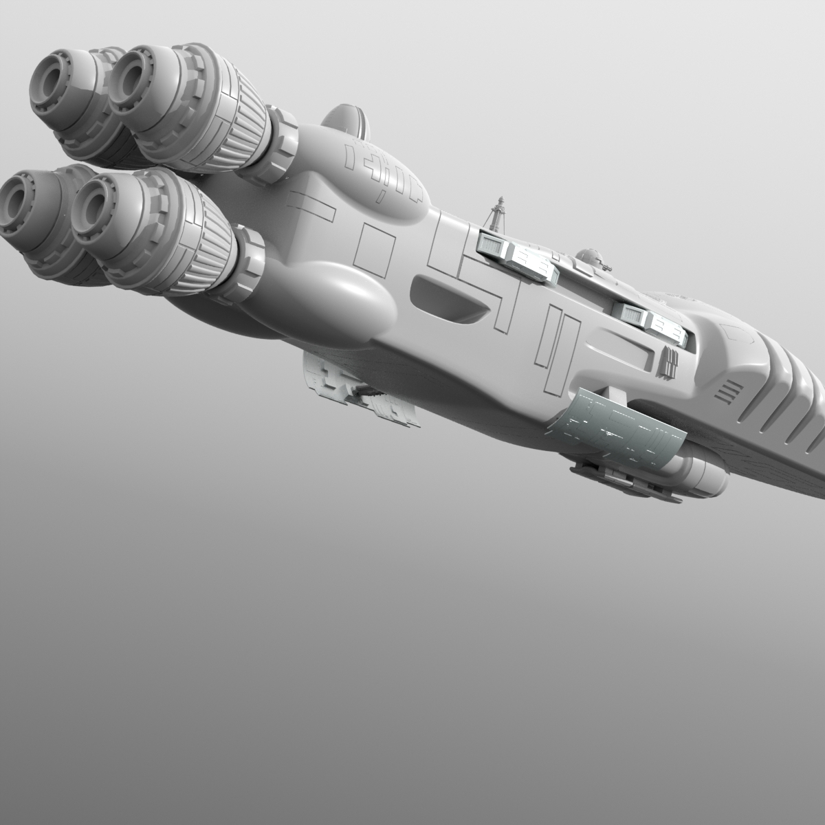 3d model futuristic spaceship