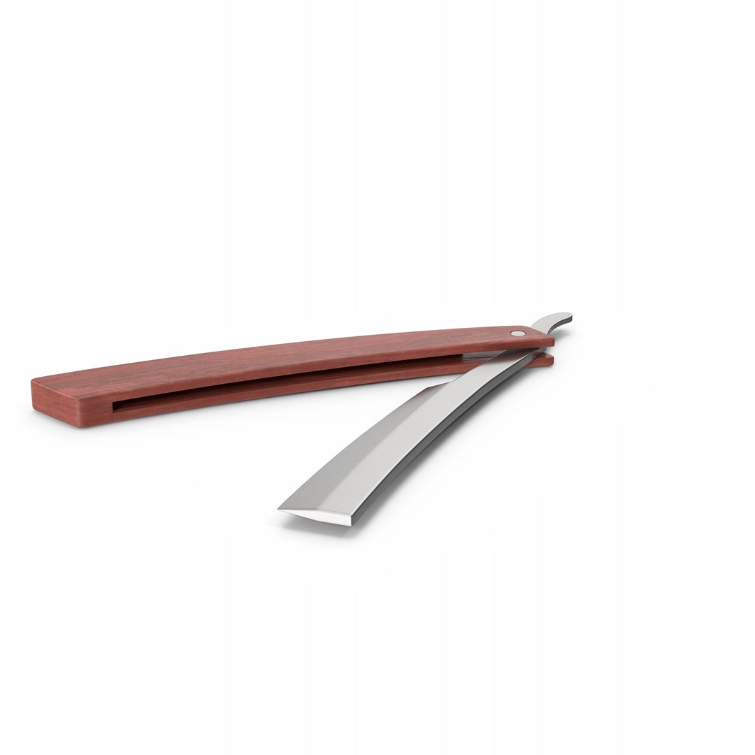 Straight Razor Dark Wood 3D Model - TurboSquid 2010859