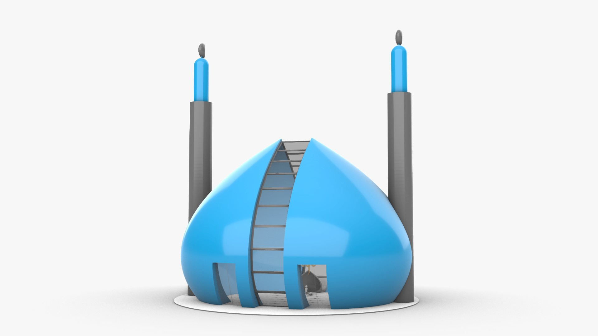 Modern Sci-Fi Qibla Mosque 3D Model - TurboSquid 2370388