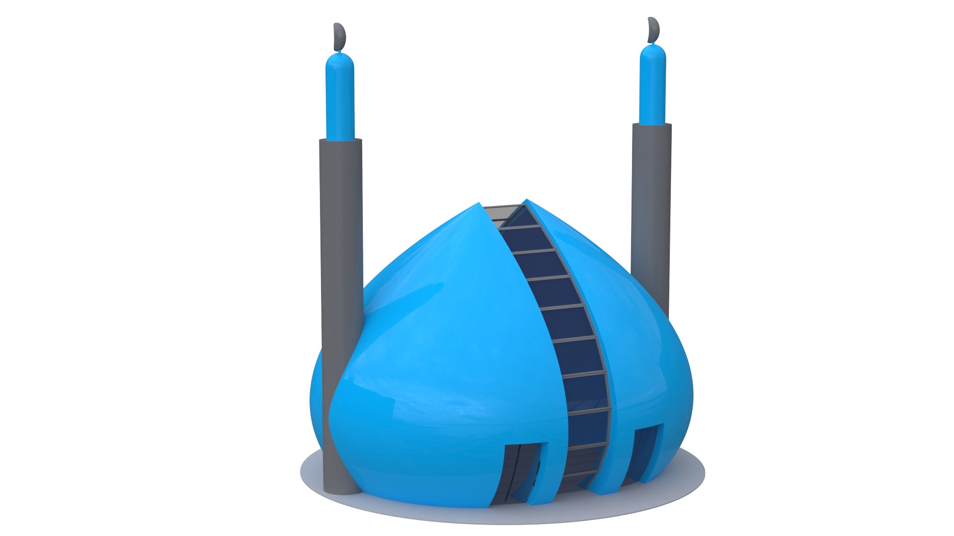 Modern Sci-Fi Qibla Mosque 3D Model - TurboSquid 2370388