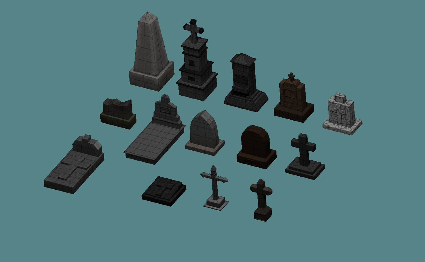 Cemetery Asset - Graveyard Model - TurboSquid 1556200