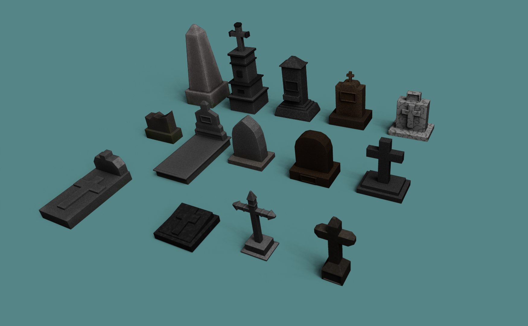 Cemetery Asset - Graveyard Model - TurboSquid 1556200