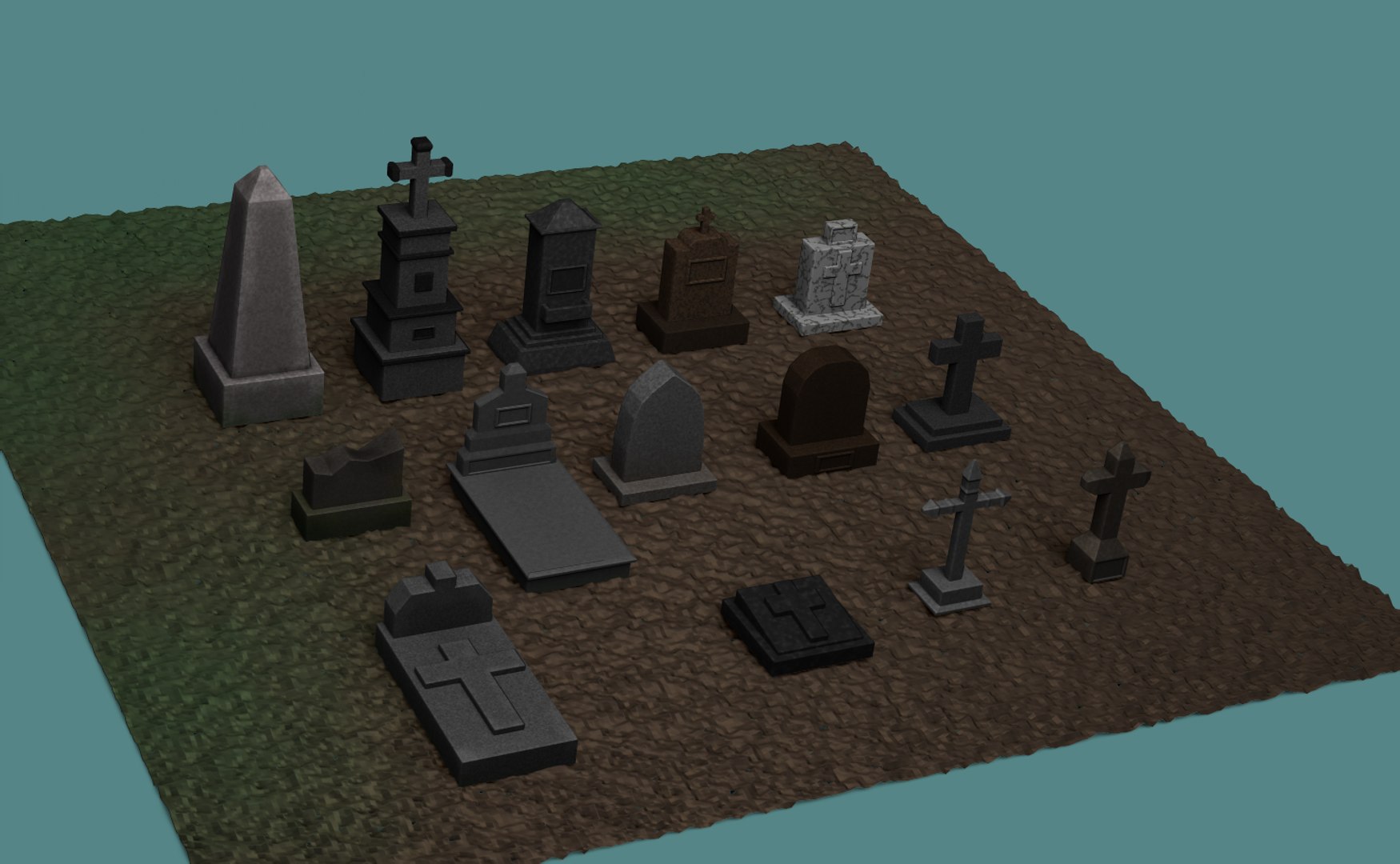 Cemetery Asset - Graveyard Model - TurboSquid 1556200