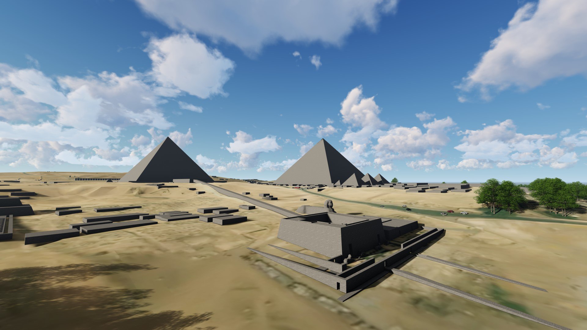3D Pyramids Cairo Architectural Landscapes Model - TurboSquid 1698435