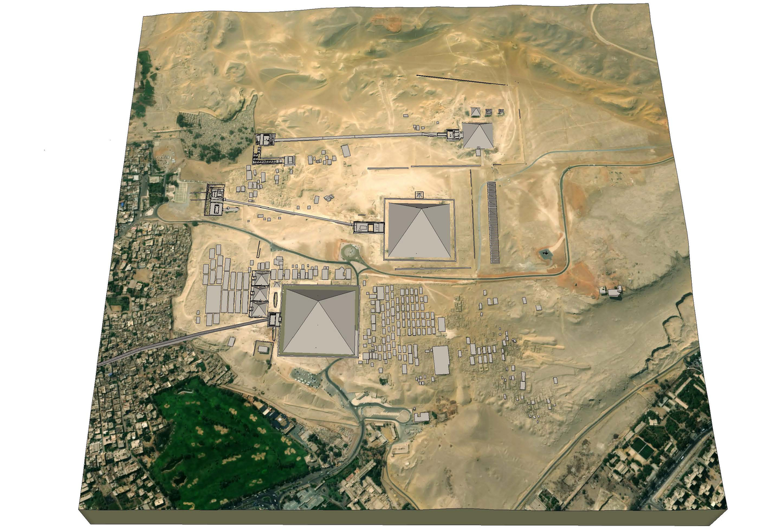 3D pyramids cairo architectural landscapes model - TurboSquid 1698435