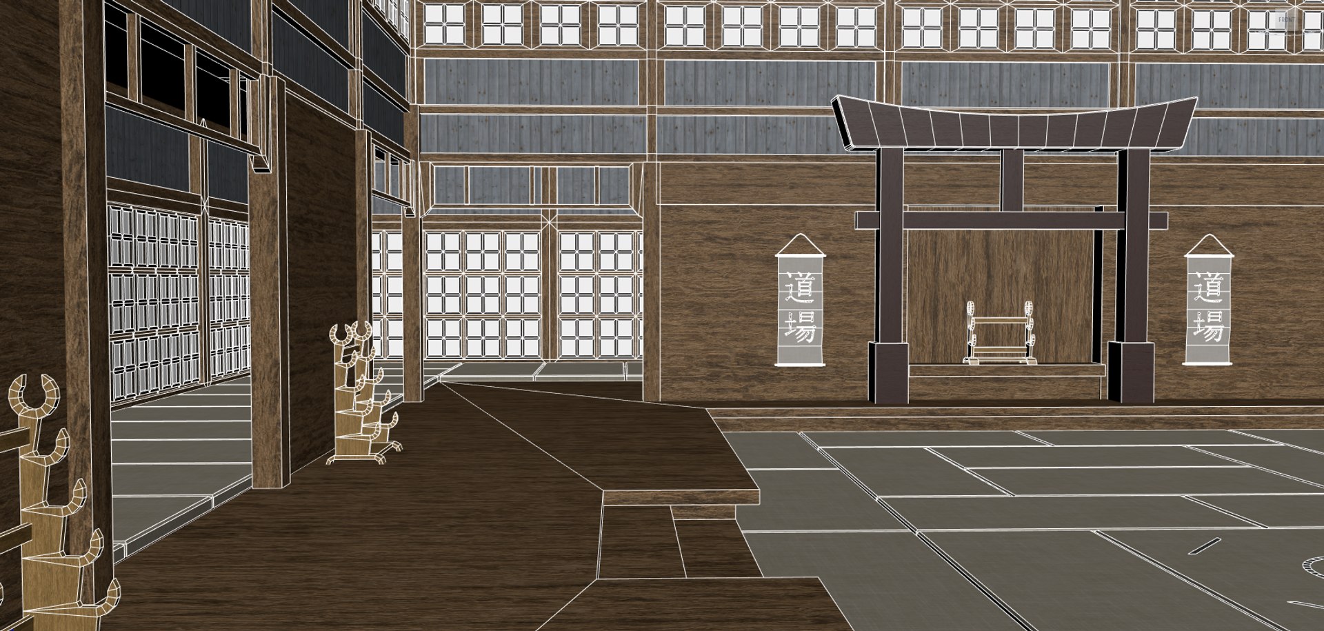 3D Model Dojo Room - TurboSquid 1517599