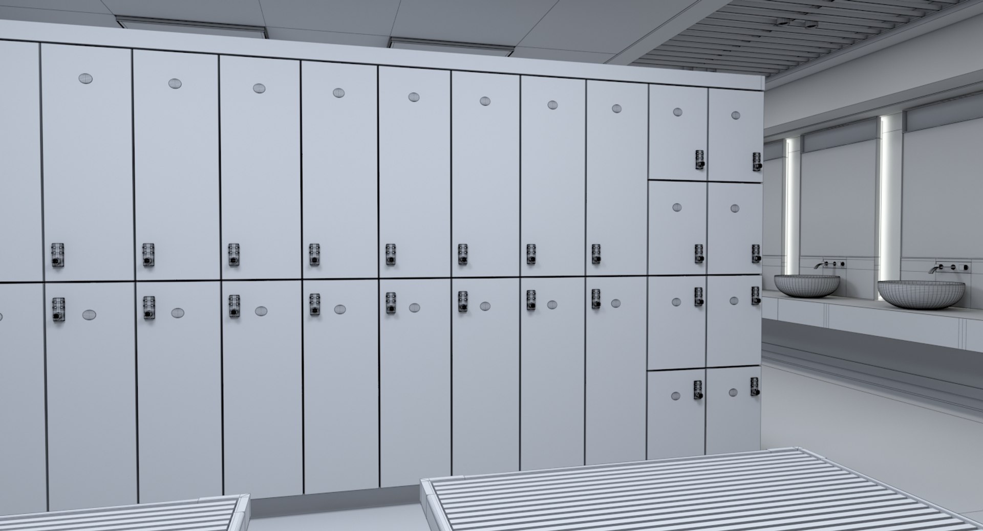 Locker room 3D model - TurboSquid 1396324
