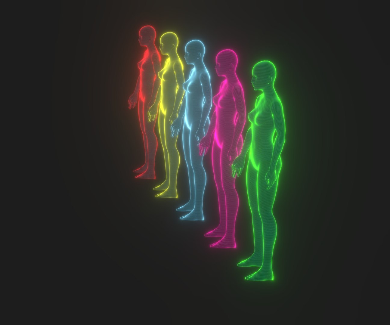 3D Animated Human Hologram Female model - TurboSquid 1867806