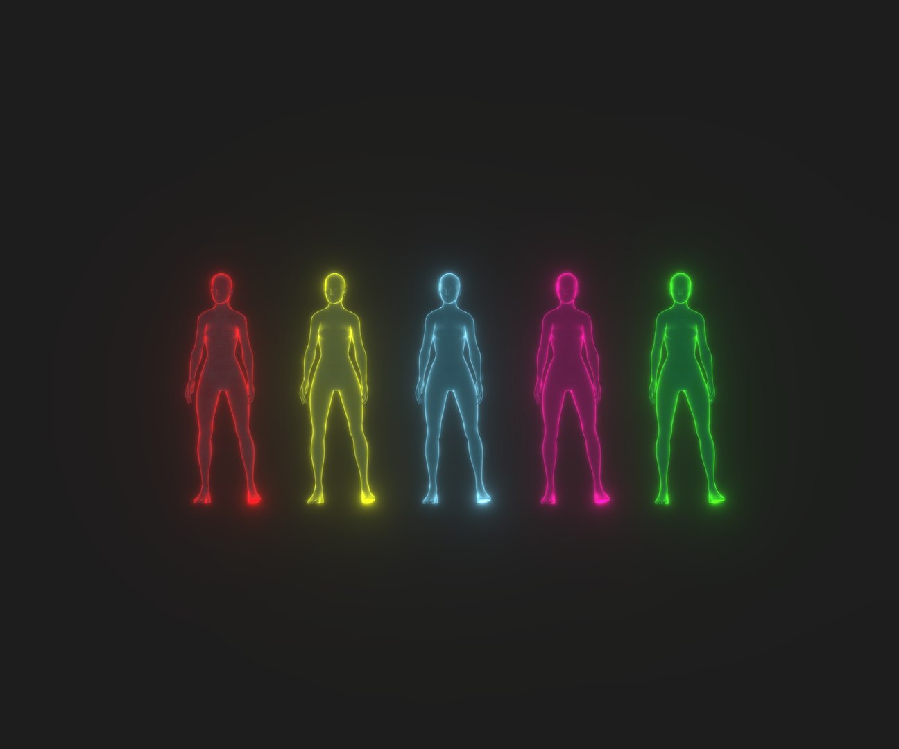 3D Animated Human Hologram Female Model - TurboSquid 1867806