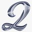 Calligraphic digit 2 number 3D model - TurboSquid 1389326