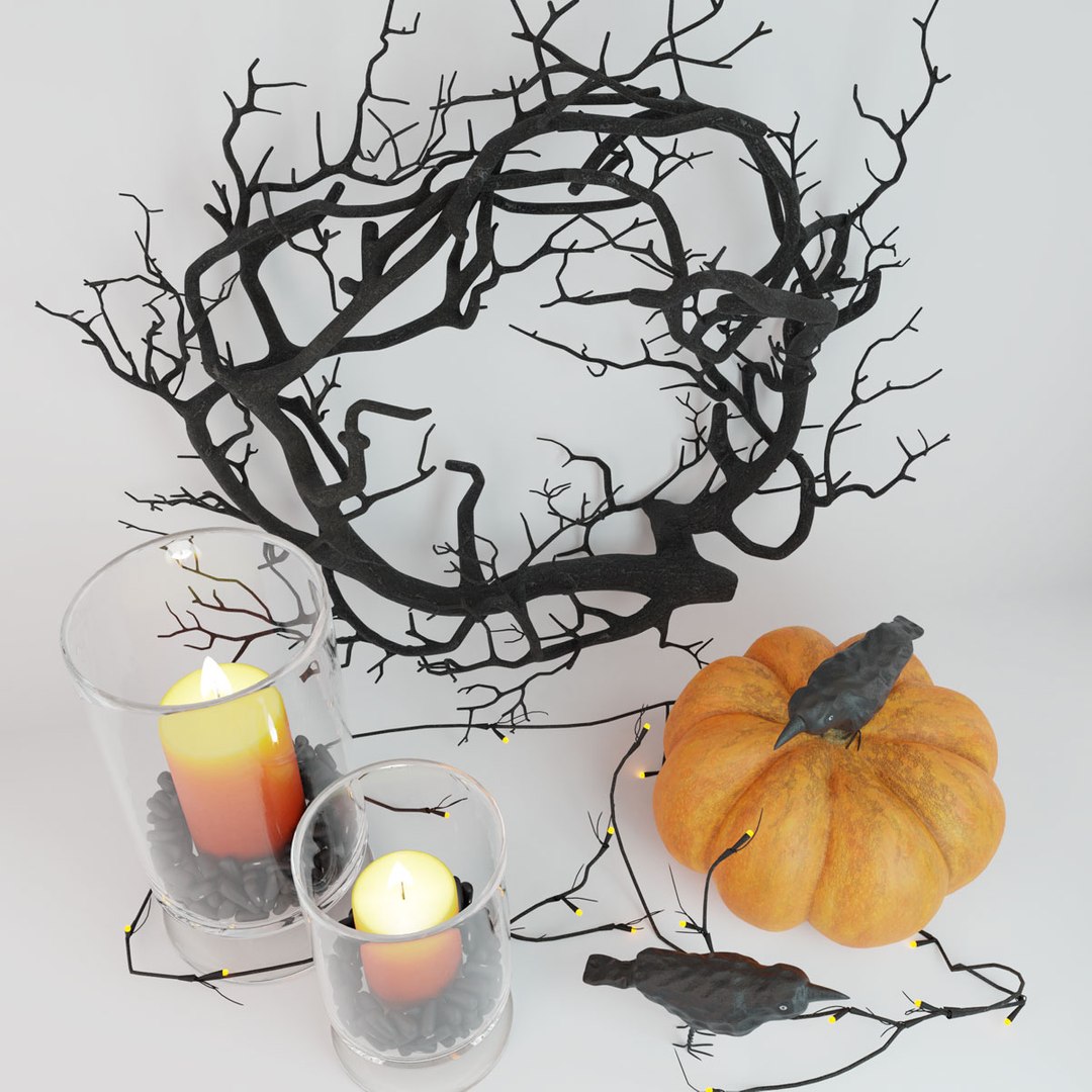 3D Model Halloween Decor Set - TurboSquid 1217603