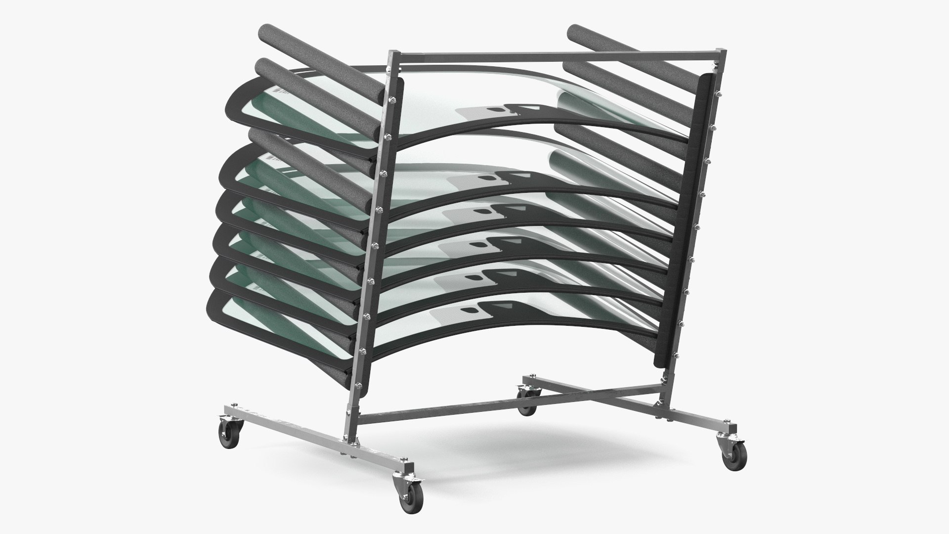 3D Rack With Auto Windshields Model - TurboSquid 2384797