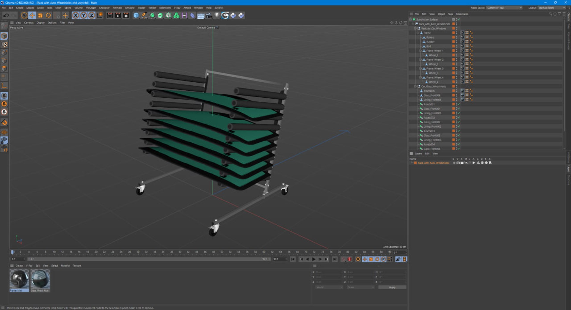 3D Rack With Auto Windshields Model - TurboSquid 2384797
