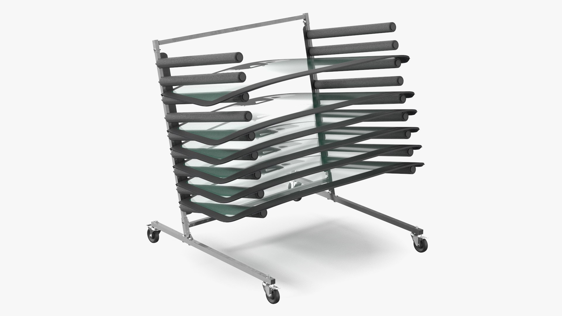 3D Rack With Auto Windshields Model - TurboSquid 2384797