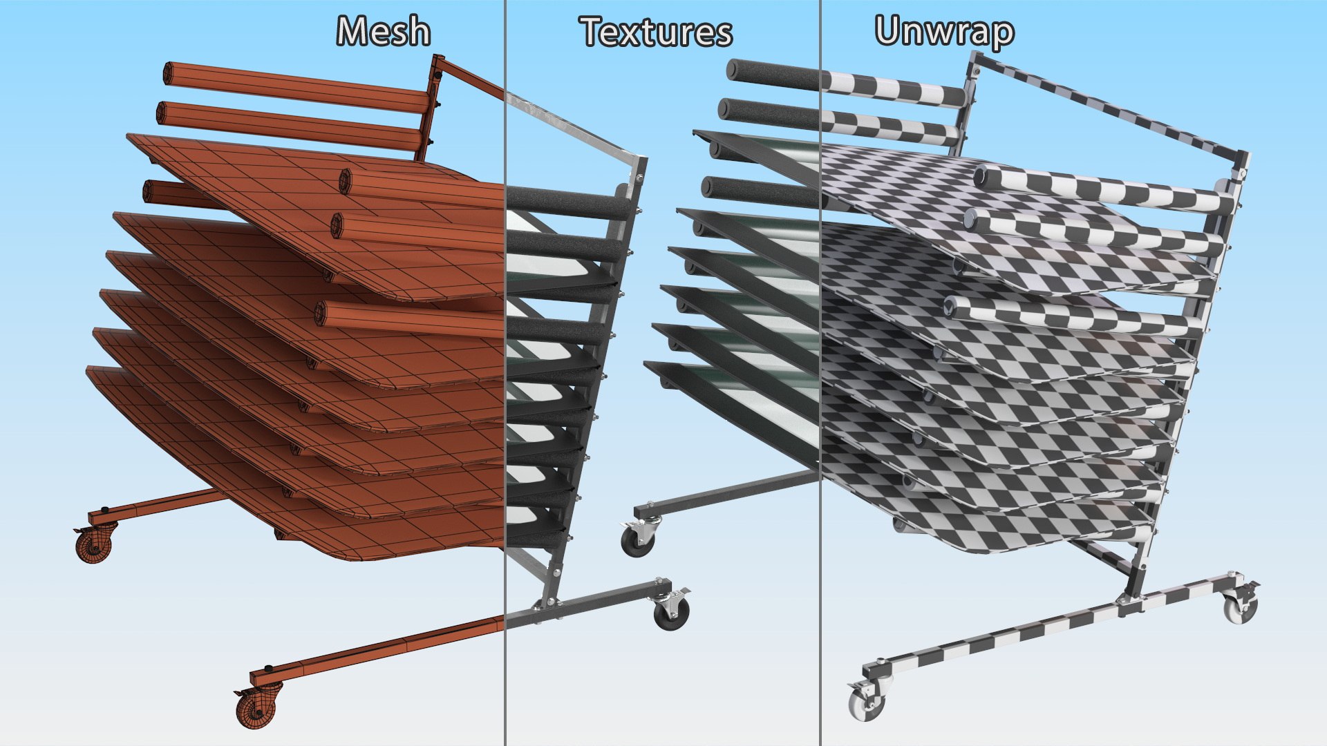 3D Rack With Auto Windshields Model - TurboSquid 2384797
