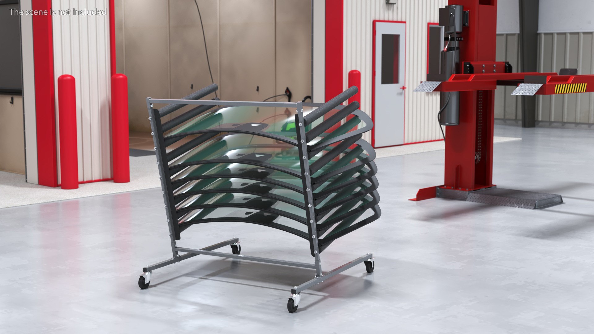 3D Rack With Auto Windshields Model - TurboSquid 2384797