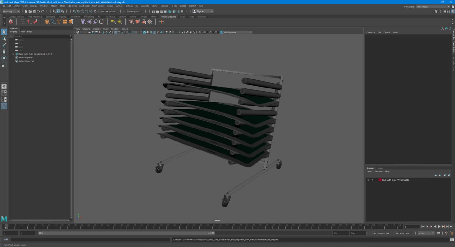 3D Rack With Auto Windshields Model - TurboSquid 2384797