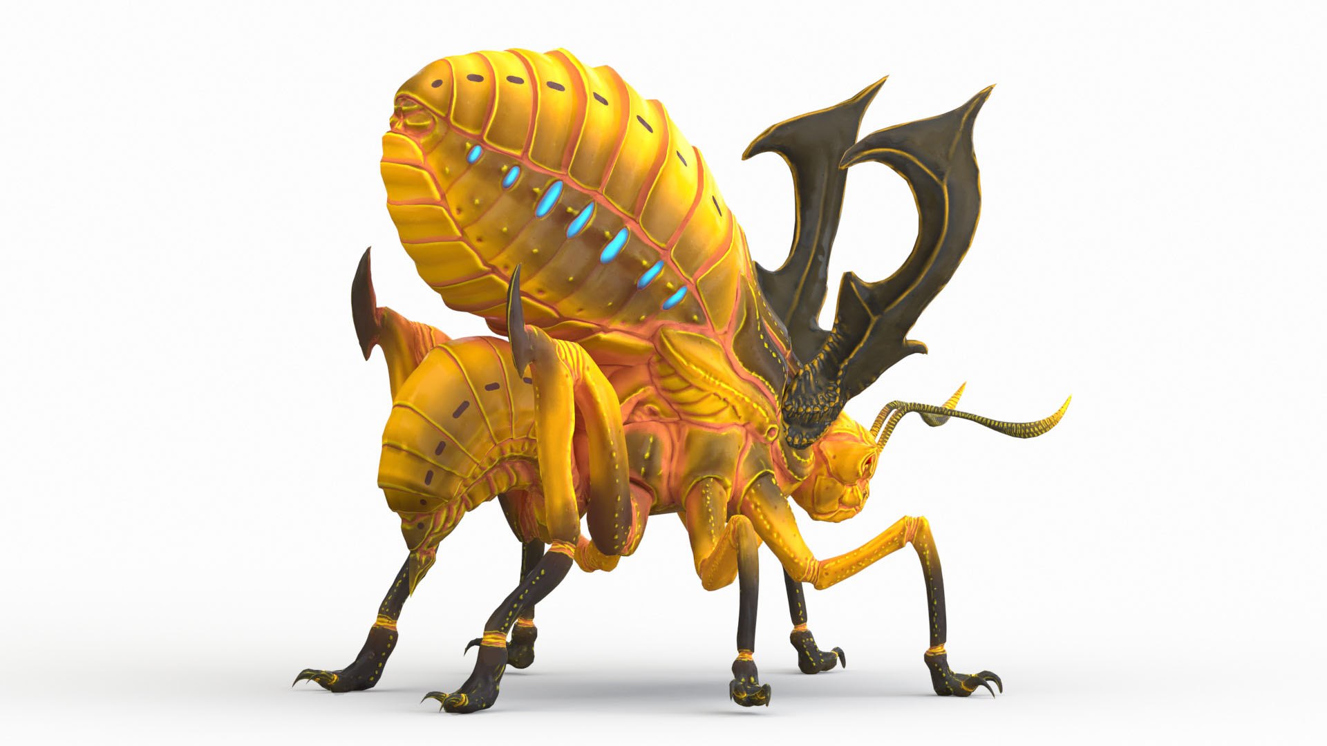 3D 3D Yellow Creature Model - TurboSquid 1951898