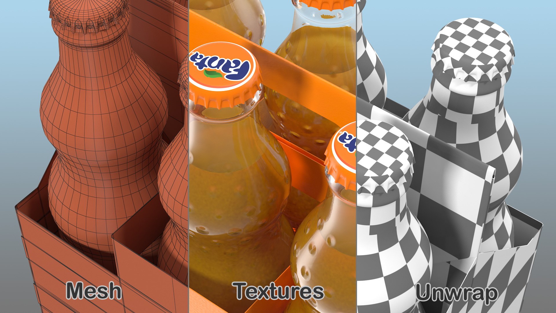 Fanta bottle package 3D model - TurboSquid 1451111