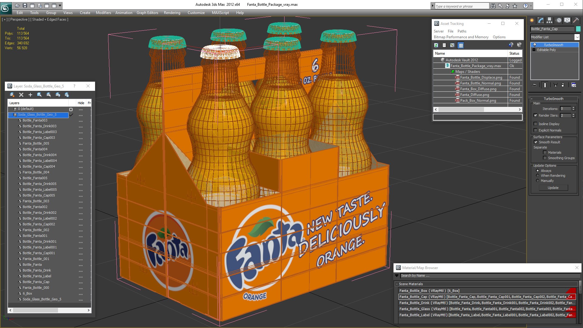 Fanta bottle package 3D model - TurboSquid 1451111