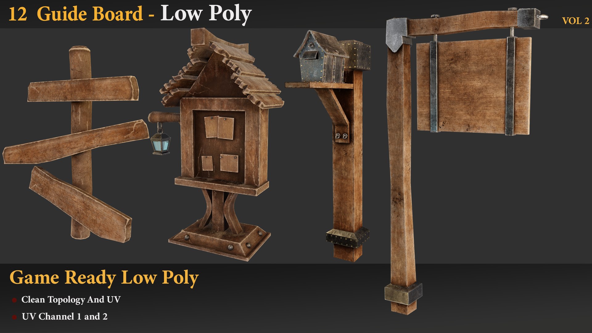 GuideBoard Low Poly 3D model - TurboSquid 2157958