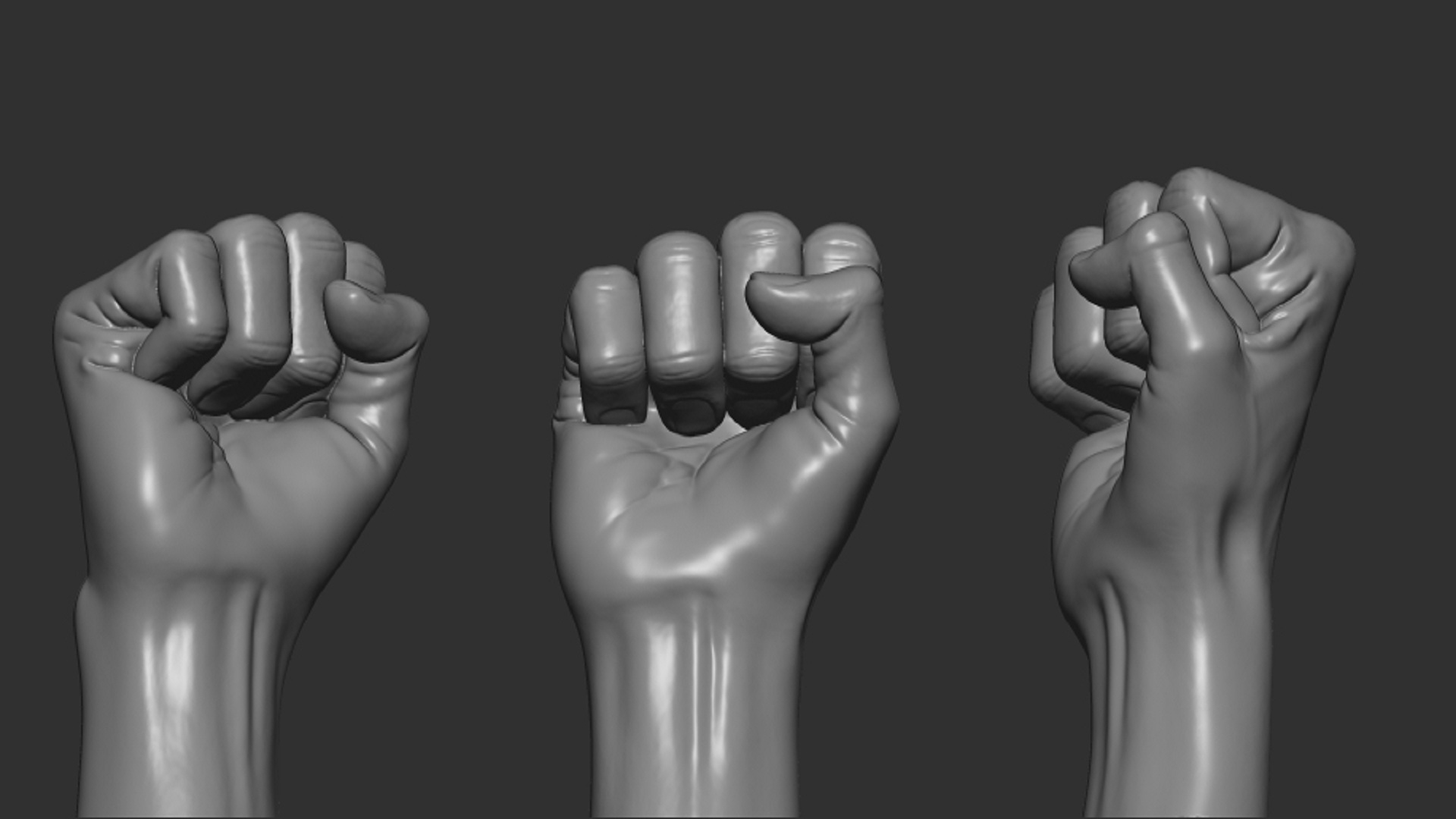 Hand punch posture model - TurboSquid 1729135