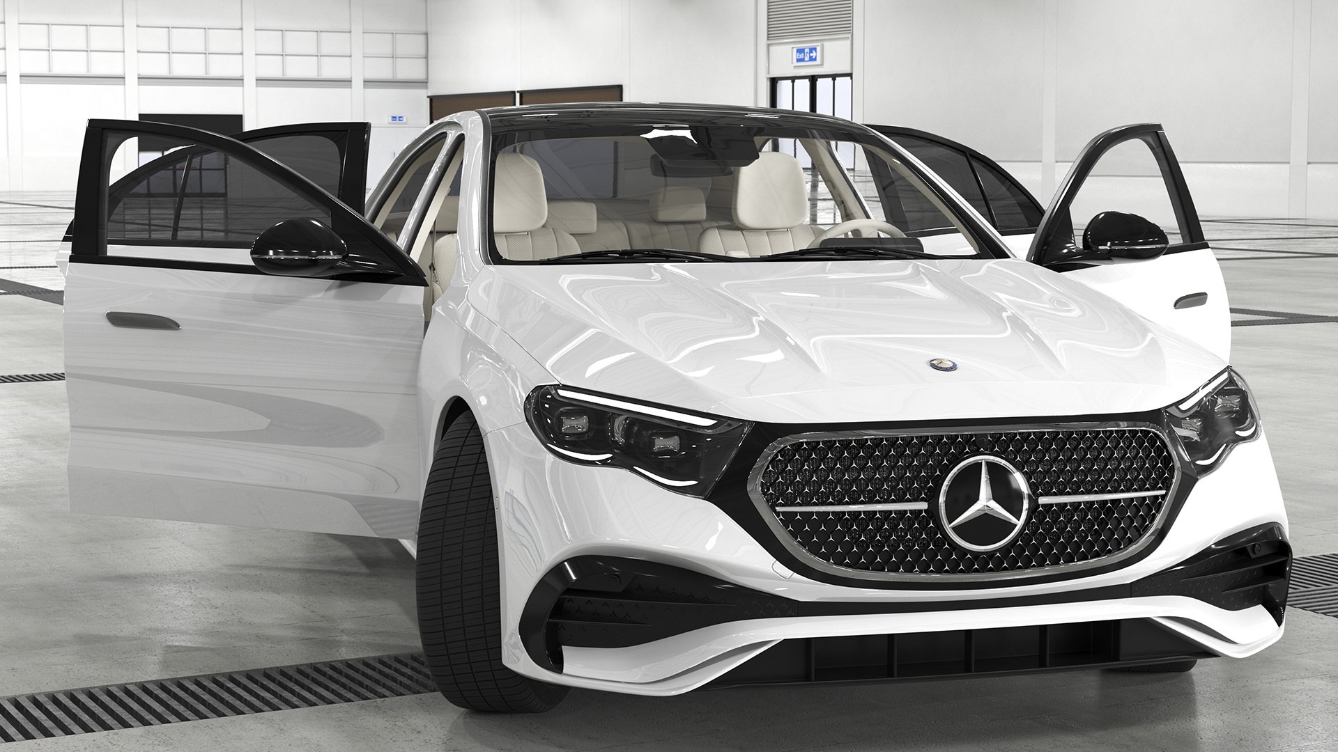 Mercedes E Class White Color Rigged Model Turbosquid 2164616
