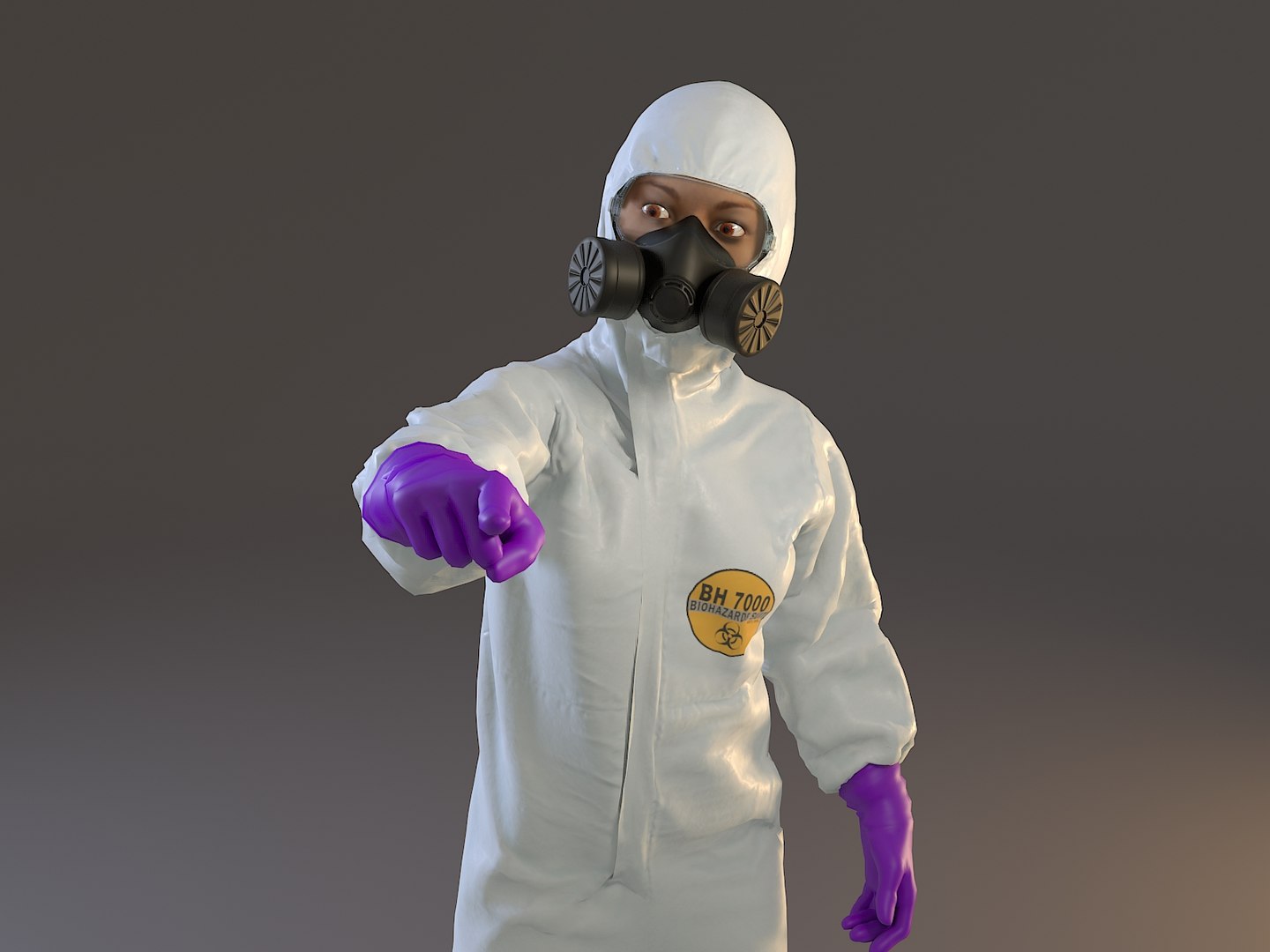3D female biohazard suit acc model - TurboSquid 1528008
