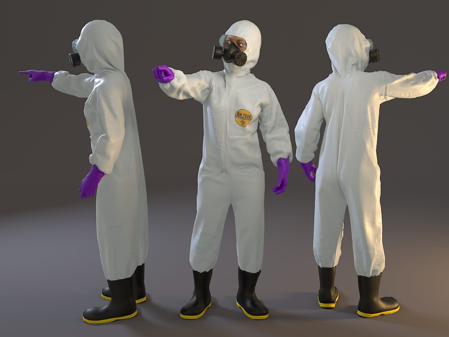 3D female biohazard suit acc model - TurboSquid 1528008