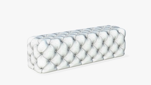 Chesterfield Leather Bench With Coffee Table 3D model - TurboSquid 1904459