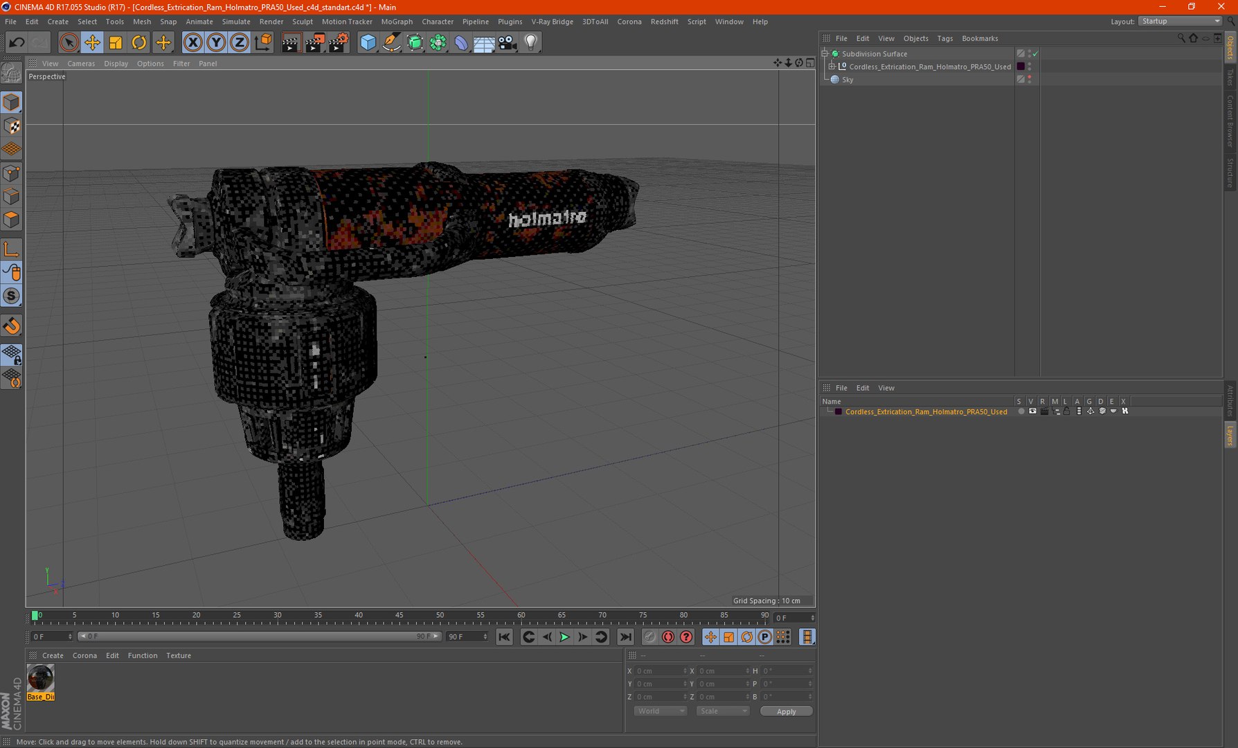 Cordless Extrication Ram Holmatro PRA50 Used 3D Model - TurboSquid 1980922