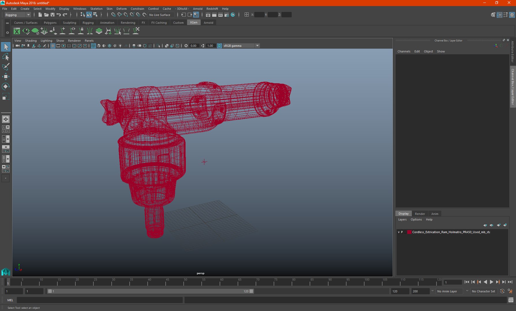 Cordless Extrication Ram Holmatro PRA50 Used 3D Model - TurboSquid 1980922