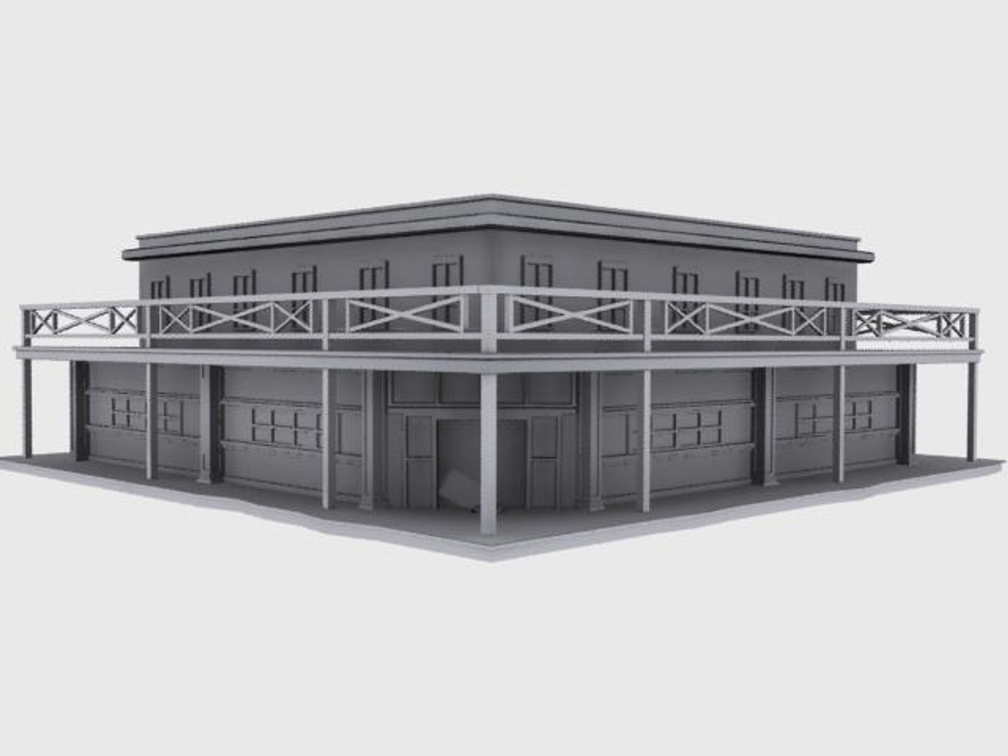 7 Building Ghost Town 3d Model