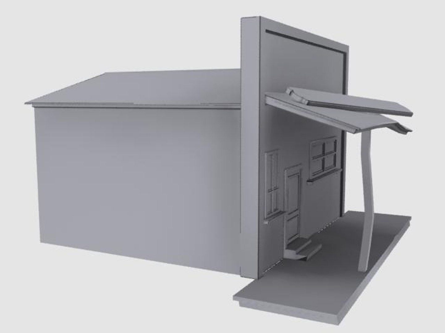 7 Building Ghost Town 3d Model