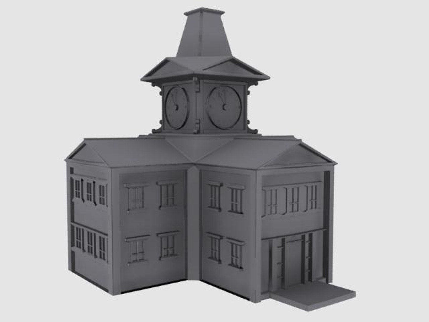 7 Building Ghost Town 3d Model