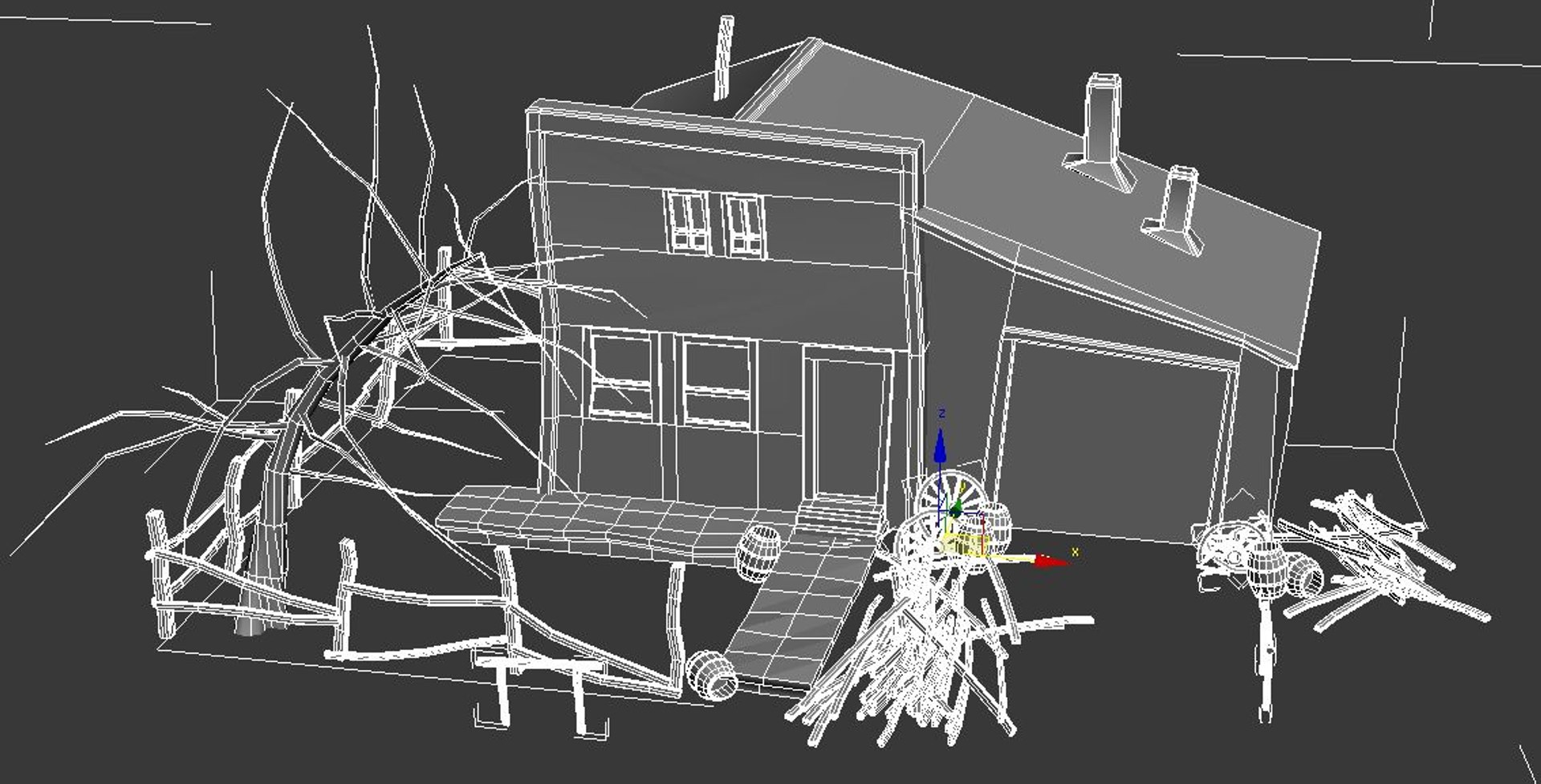 7 Building Ghost Town 3d Model