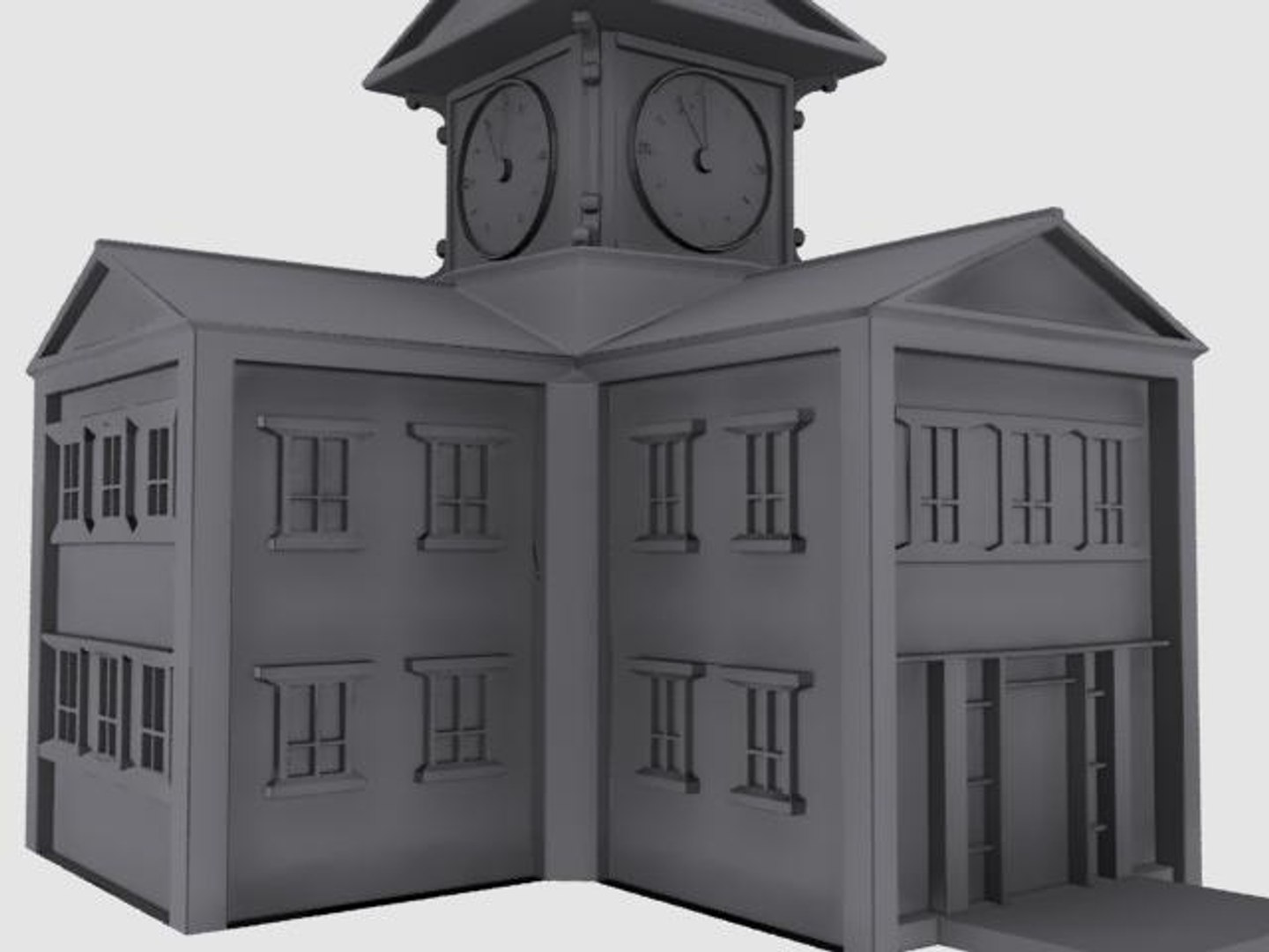 7 Building Ghost Town 3d Model