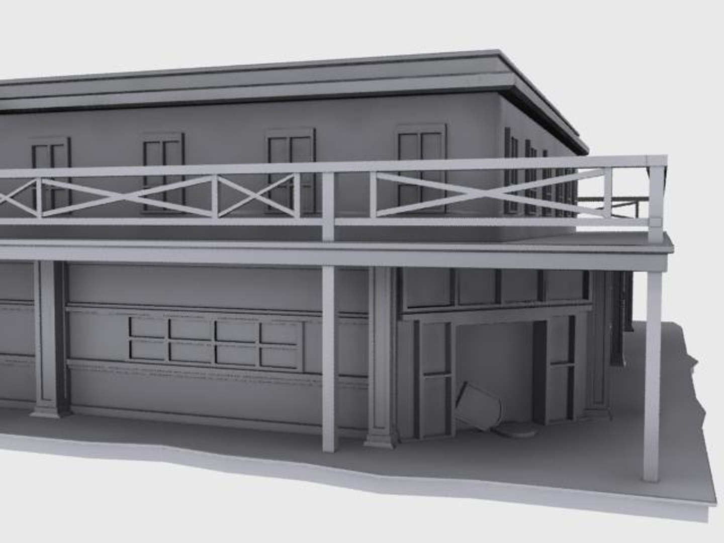 7 Building Ghost Town 3d Model