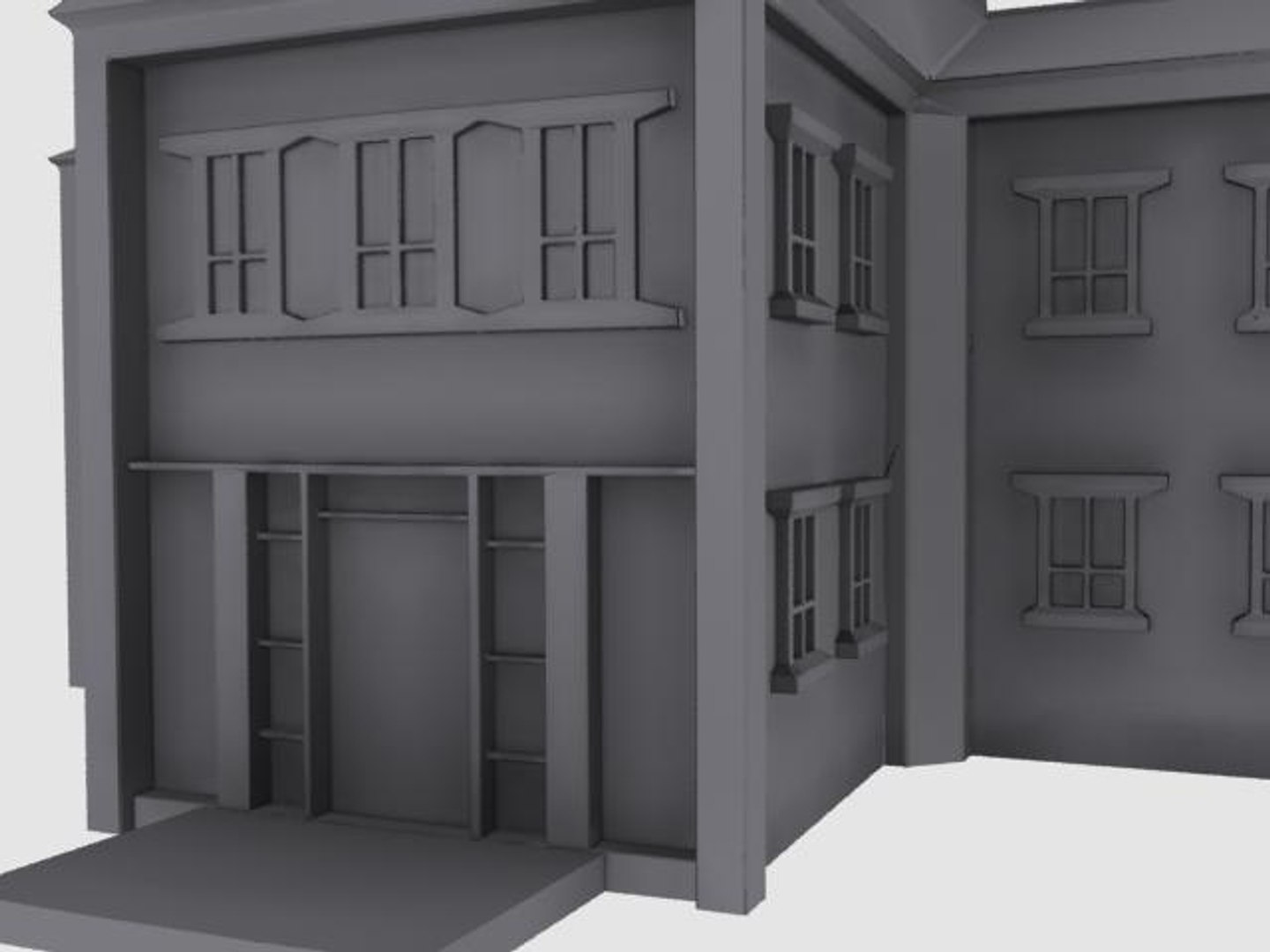 7 Building Ghost Town 3d Model