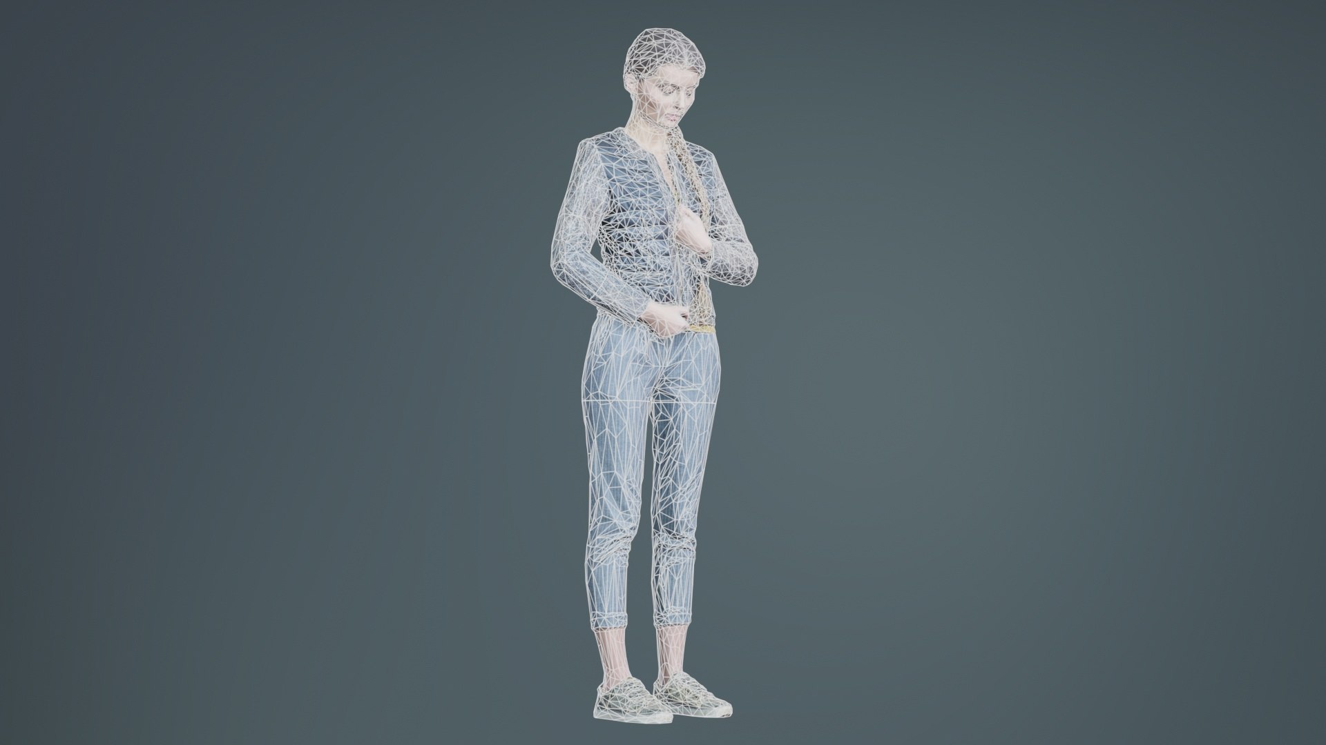 3D Woman Zipping Up Shiny Jacket Remastered Model - TurboSquid 2365724