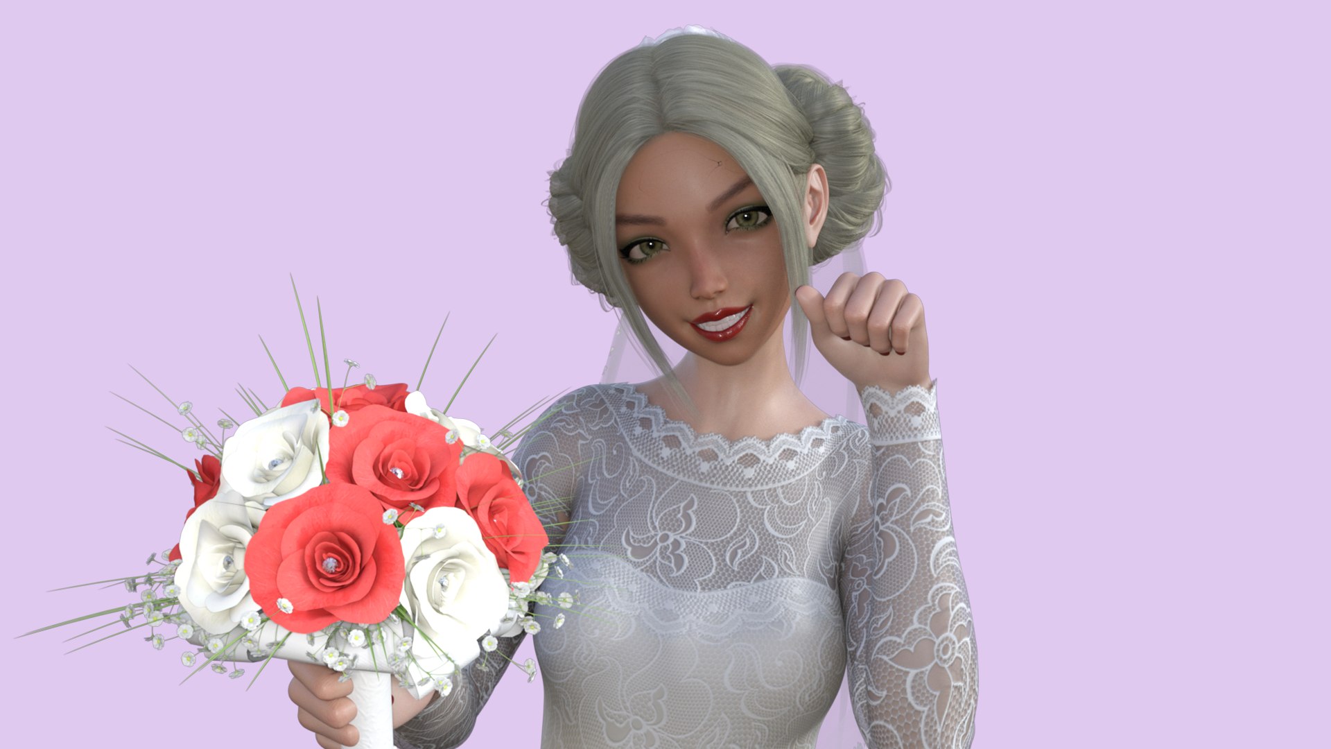 Cartoon Bride 3D model - TurboSquid 1962010