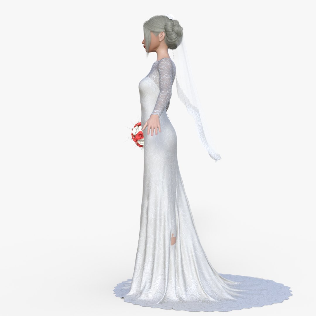 Cartoon Bride 3D model - TurboSquid 1962010