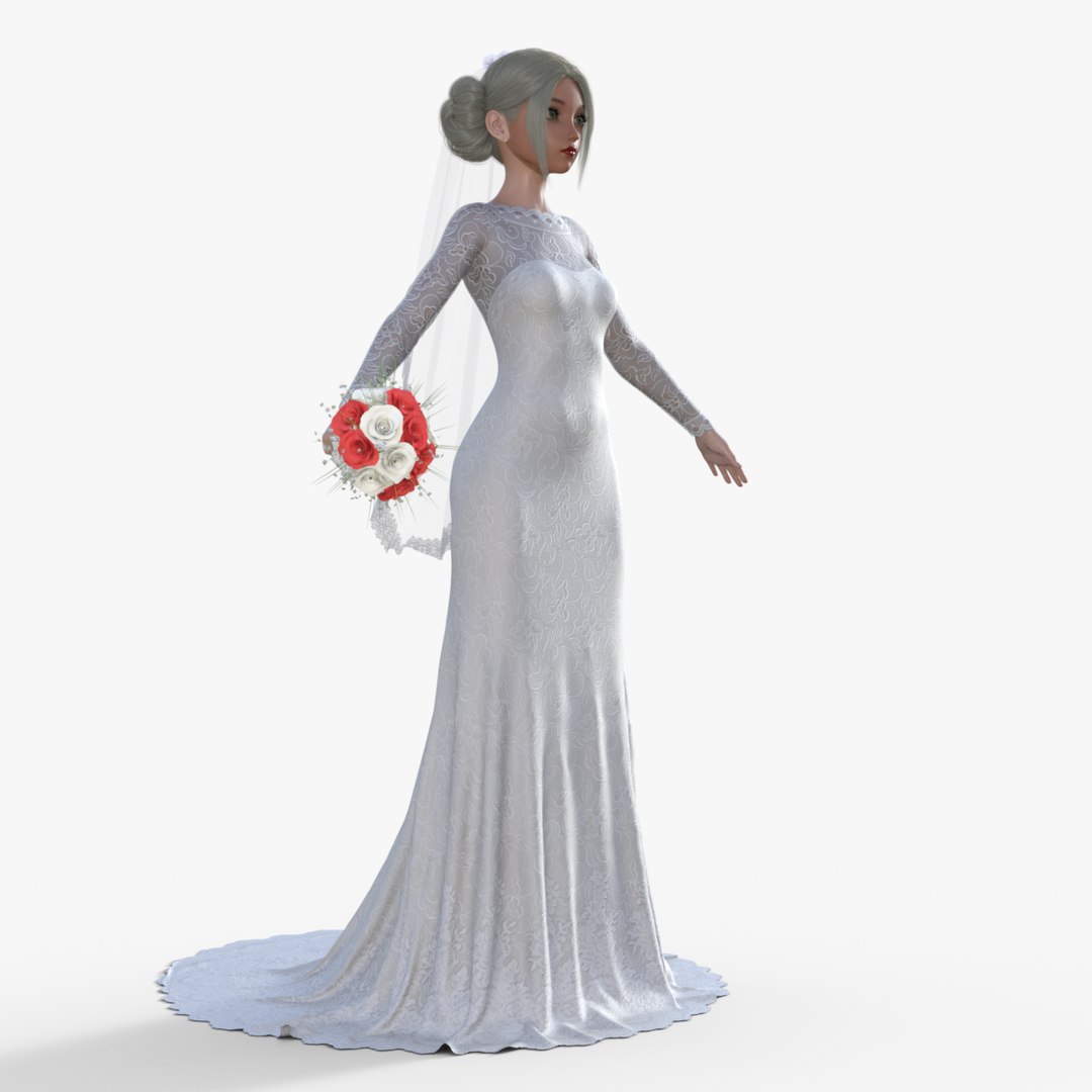 Cartoon Bride 3D model - TurboSquid 1962010