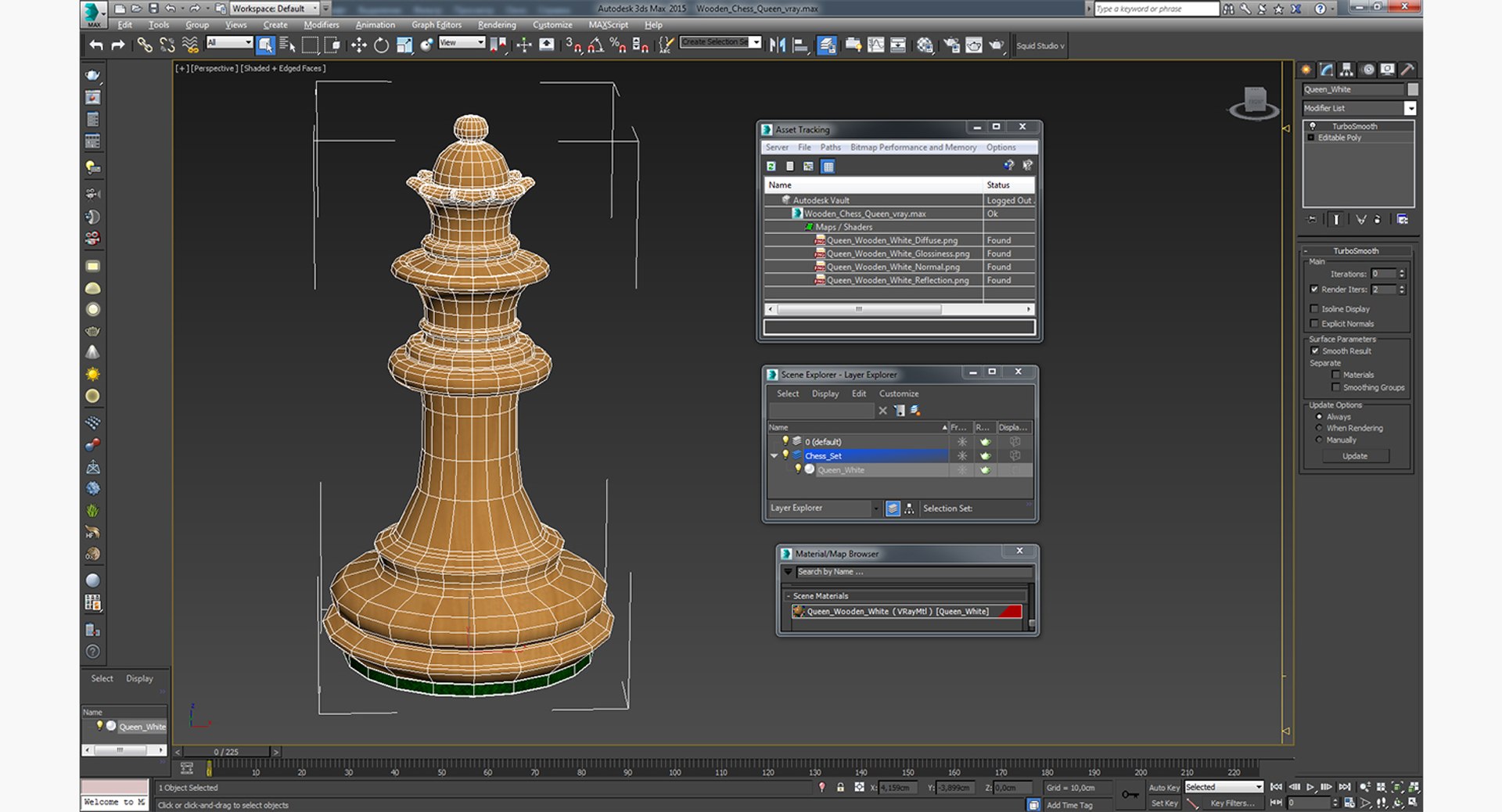 Wooden Chess Queen 3D Model - TurboSquid 1344677