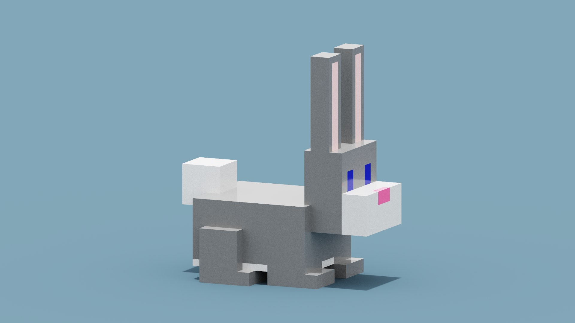 3D Voxel Rabbit Lowpoly - TurboSquid 1979361