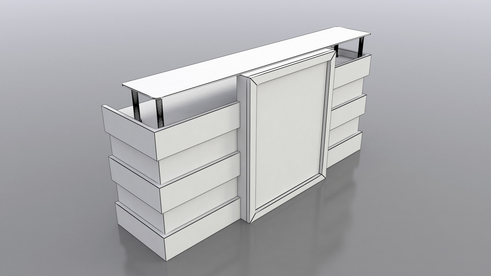 Registration Desk Model - TurboSquid 2068065