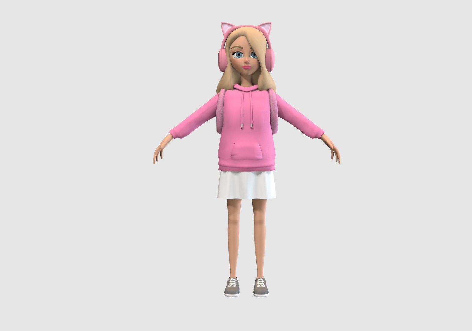 Female Cartoon Girl Model - TurboSquid 1912862