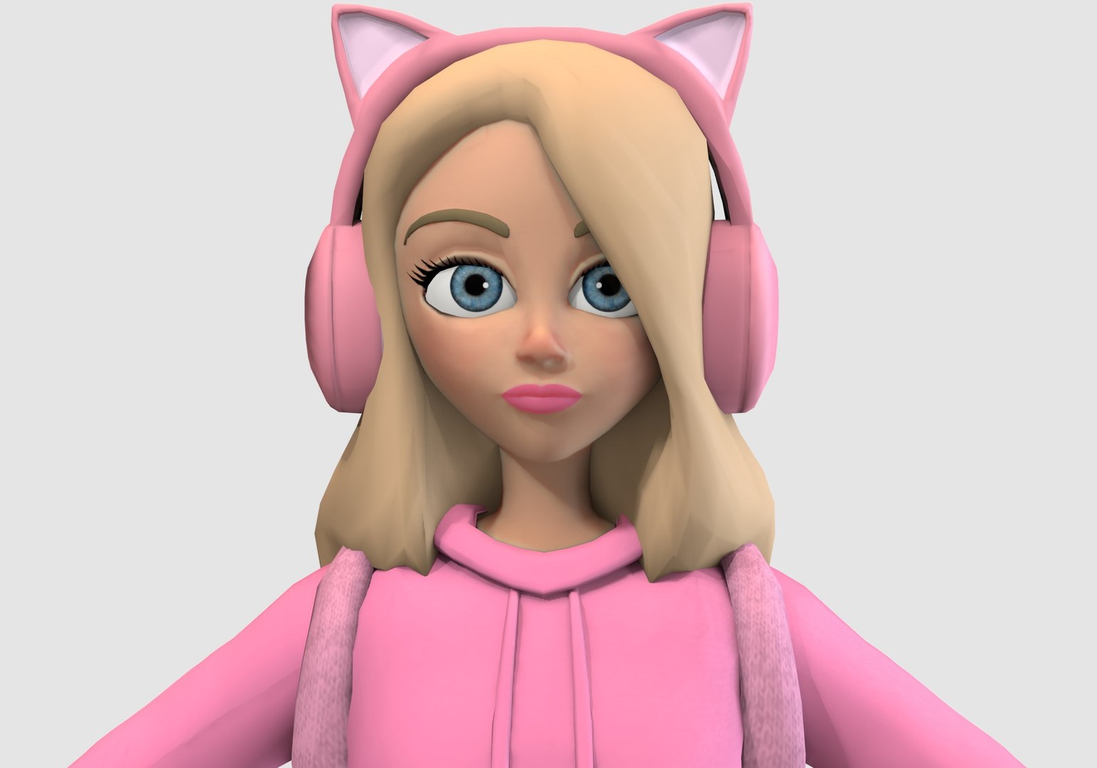 Female Cartoon Girl Model - TurboSquid 1912862