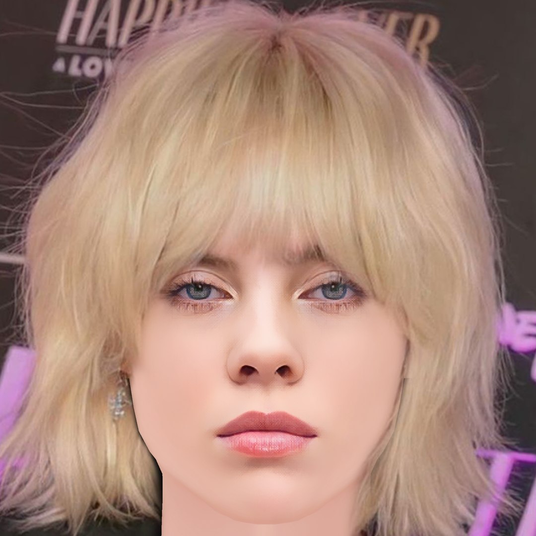 3D Billie Eilish Head - No Hair - Low Poly Head For Game - TurboSquid ...