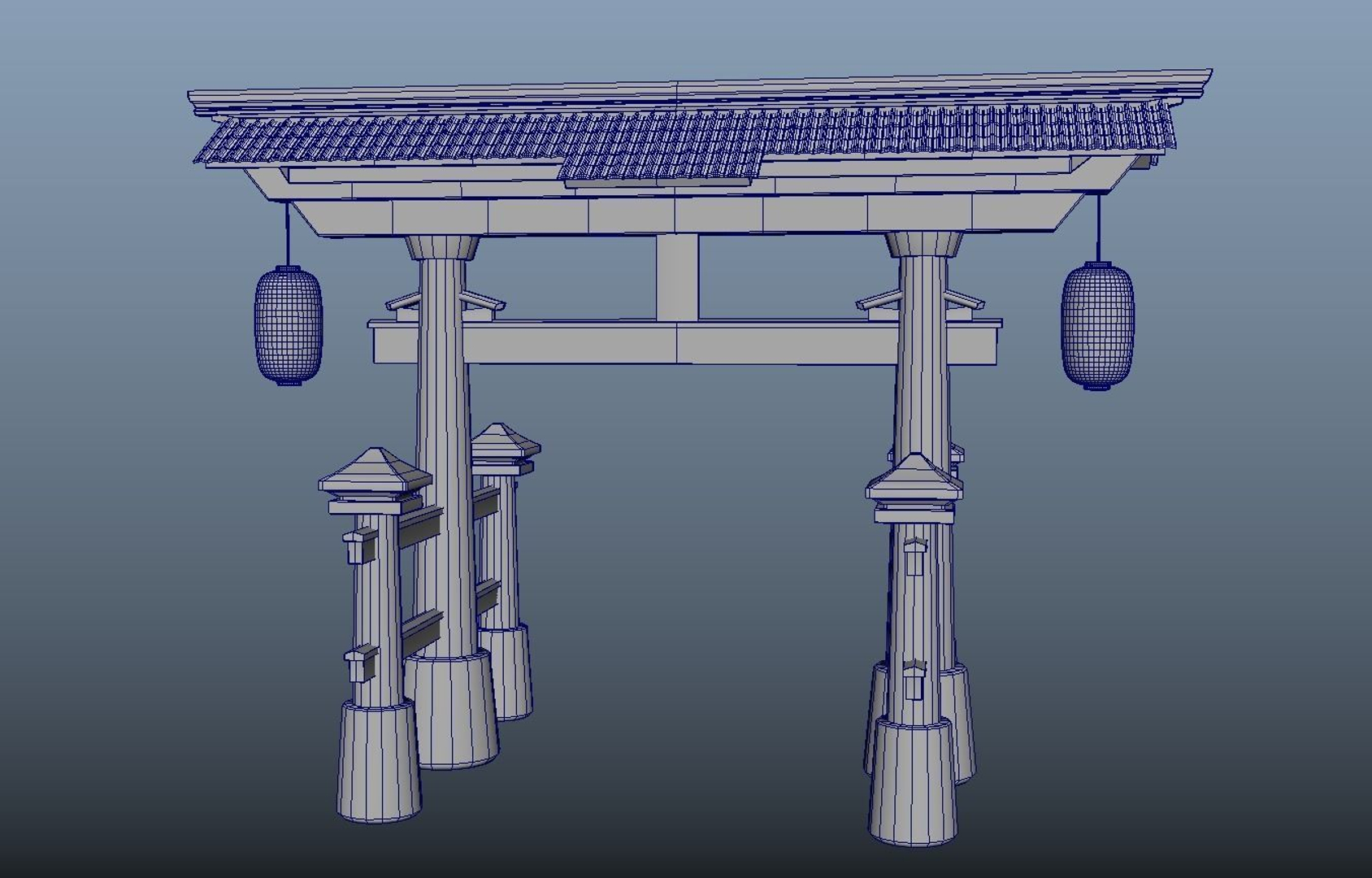 modelo 3d Puerta del templo japonés - TurboSquid 1266155